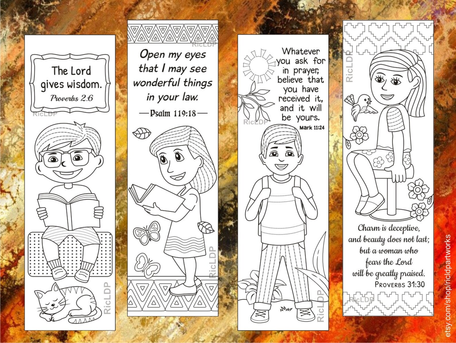 Printable Bookmarks Coloring Bible Quotes Ephesians 5 Psalm 119 ...