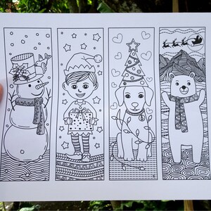 Printable Christmas Coloring Bookmarks for Kids, Winter Season ...