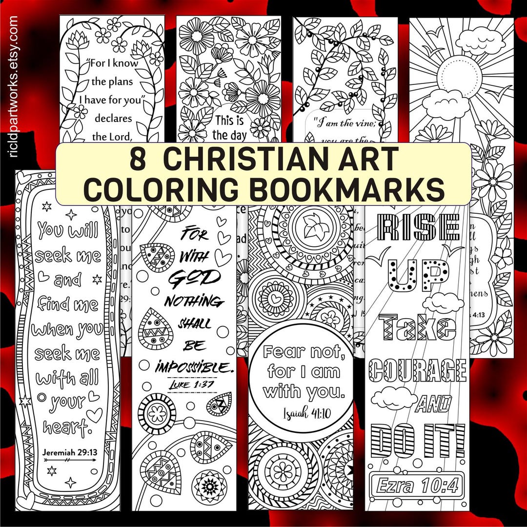 Christian Coloring Bookmarks: Bible Verse Art, Zen Doodles (PDF & JPEG ...