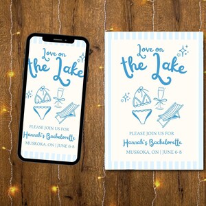 Love on the Lake Bachelorette Invitation, Lake Bachelorette Invite ...