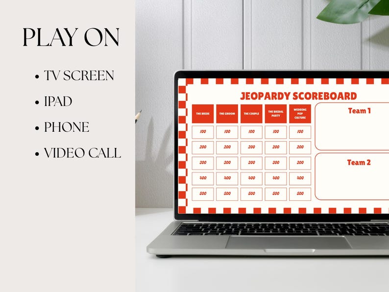 Pizza & Pjs Bachelorette Jeopardy Game Template, Red Retro Pizza ...