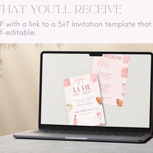 La Vie En Rose Bachelorette Invitation, Pink Paris Bachelorette Invite ...