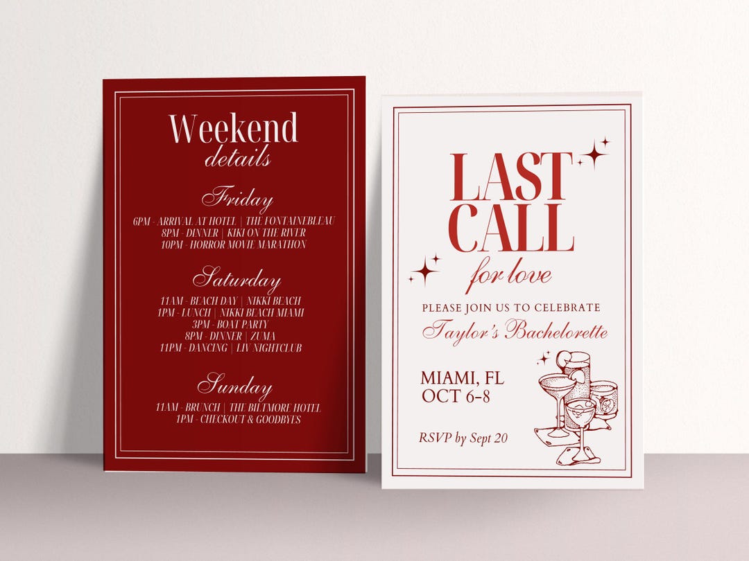 Last Call for Love Bachelorette Invitation, Orange Speakeasy ...