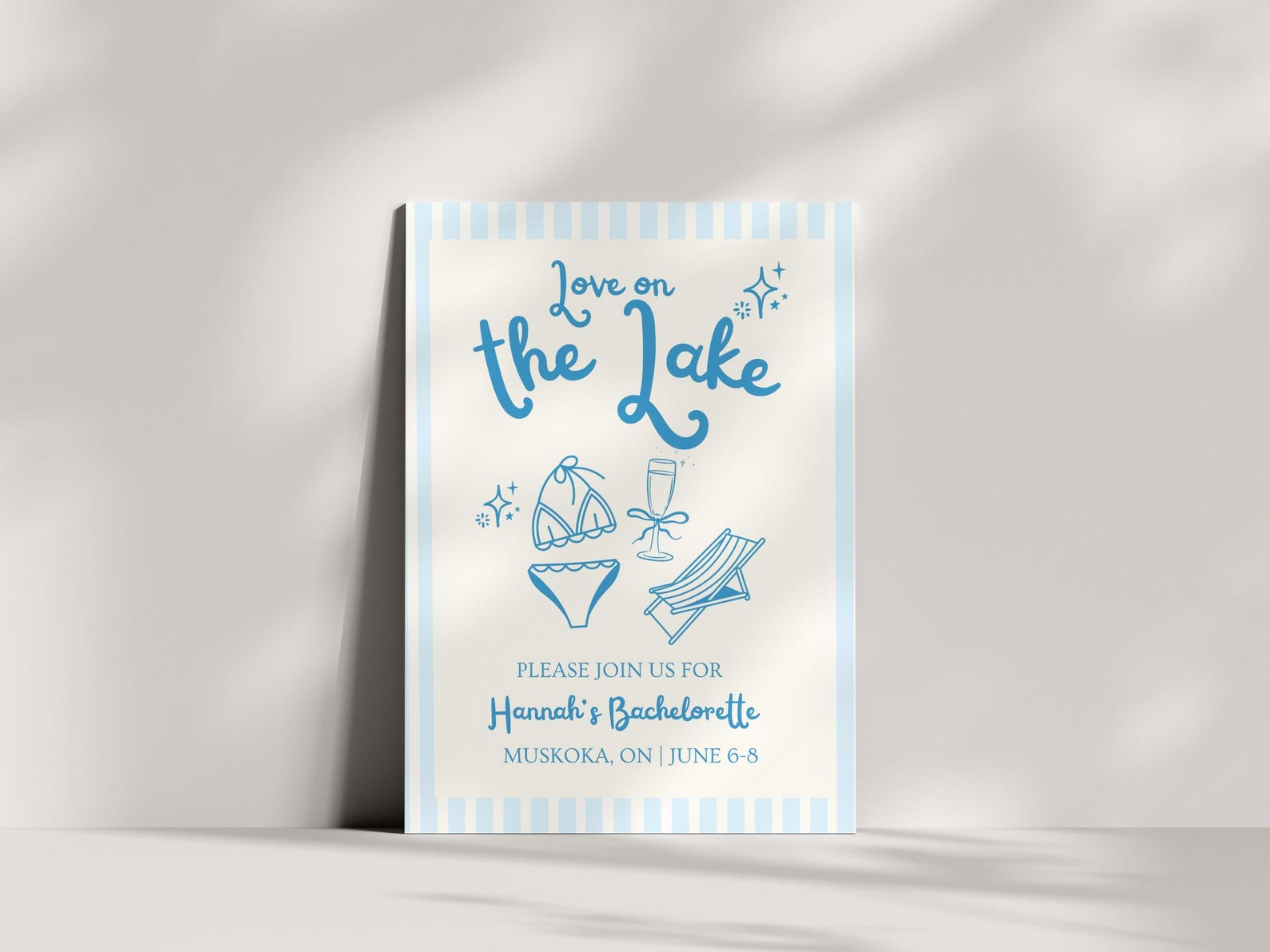 Love on the Lake Bachelorette Invitation, Lake Bachelorette Invite ...