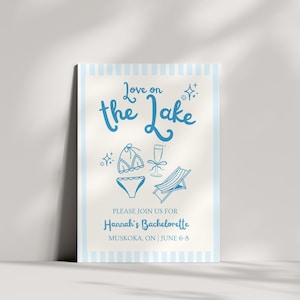 Love on the Lake Bachelorette Invitation, Lake Bachelorette Invite ...