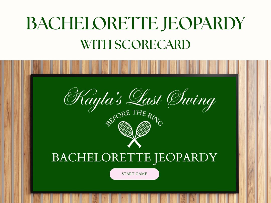Last Swing Jeopardy Game Template, Tennis Bachelorette Jeopardy Trivia ...
