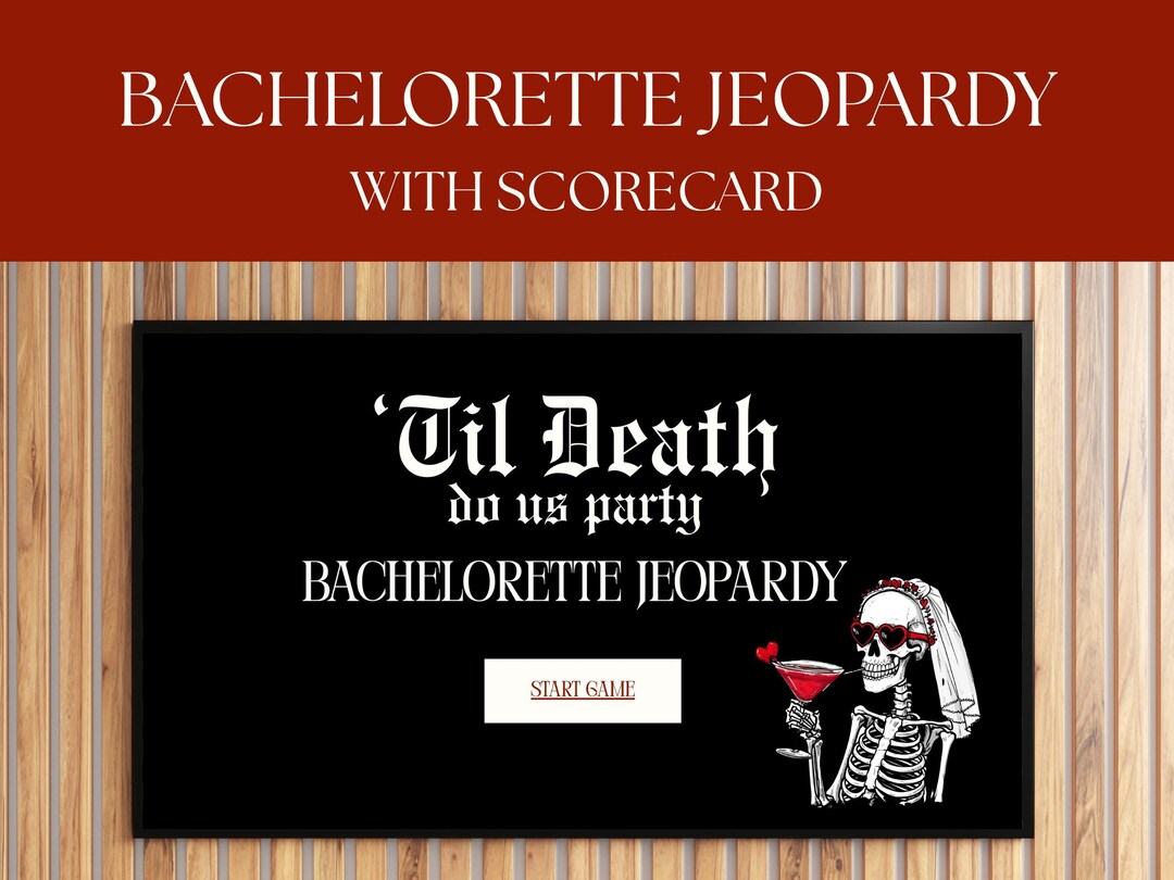 Til Death Bachelorette Jeopardy Game Template, Black Til Death ...