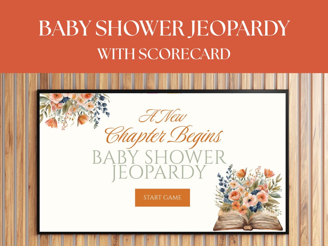 OUR Next Chapter Baby Shower Jeopardy Game Template, Bookish Baby ...
