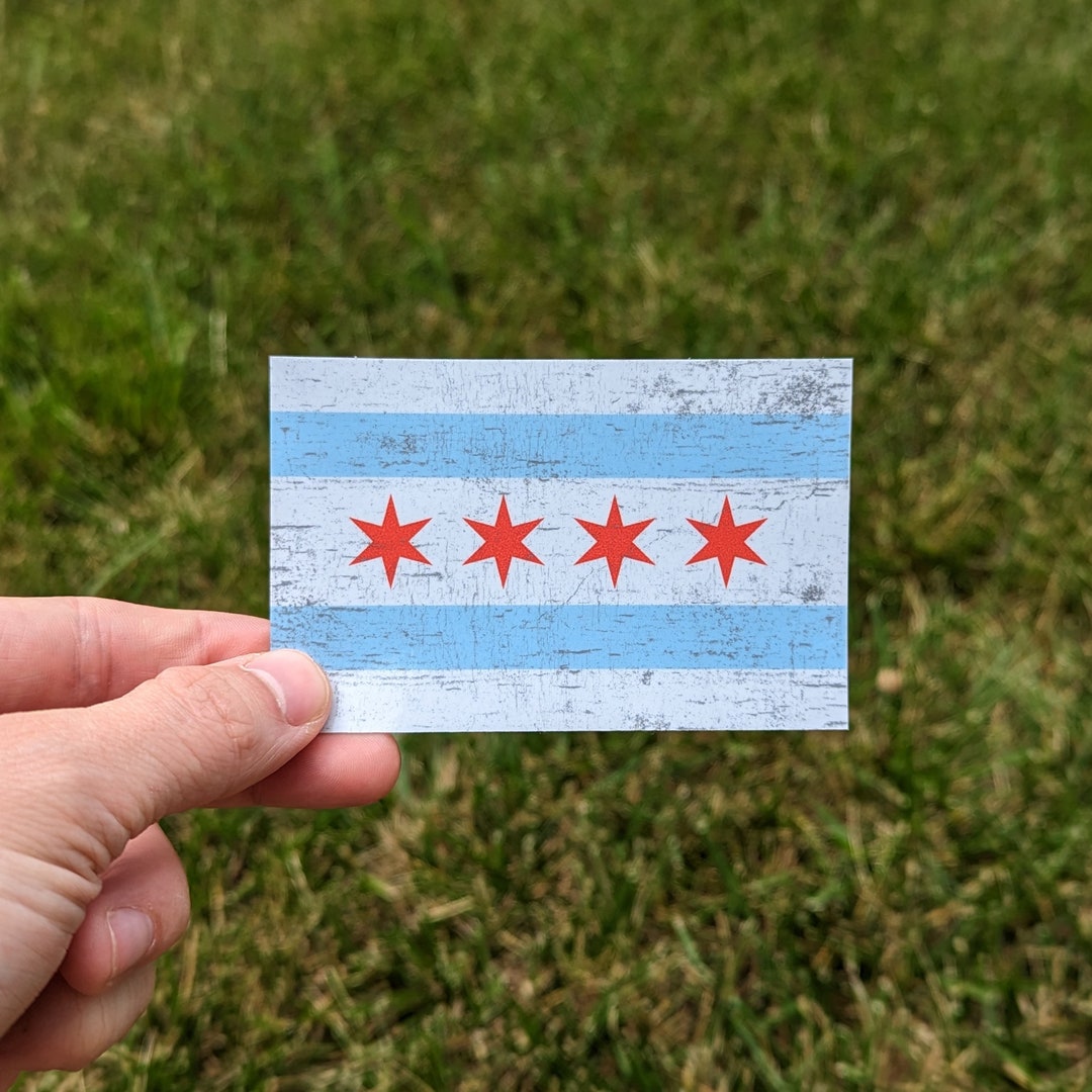 Chicago Flag Sticker 4" - Etsy