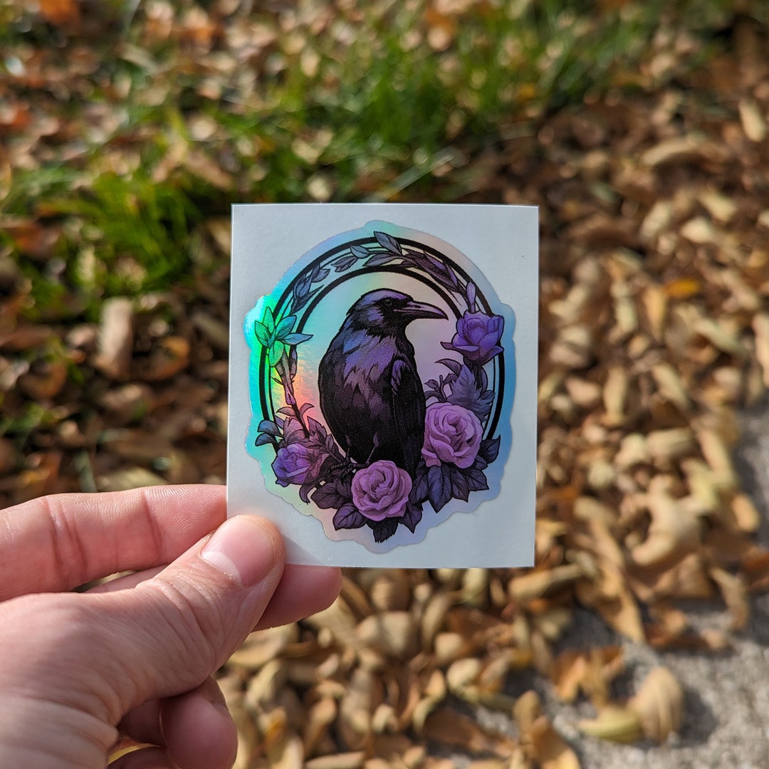 Purple Raven Holographic Sticker 2.75 - Etsy