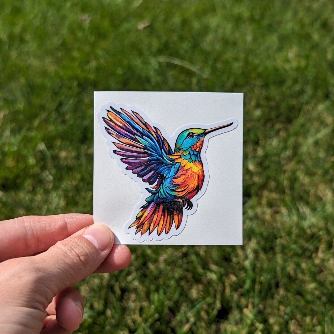 Hummingbird 3" Waterproof Sticker - Etsy