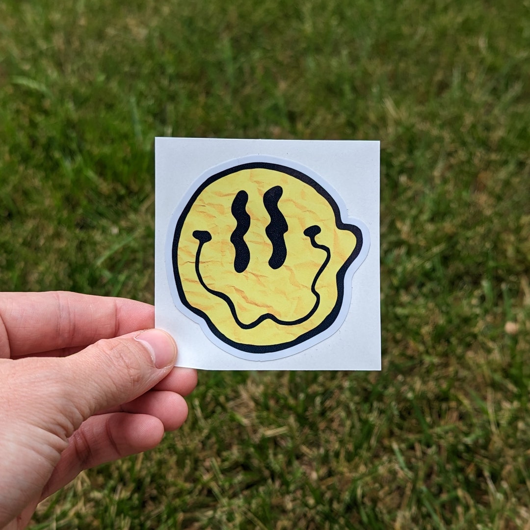 Trippy Smiley Face 3" Waterproof Sticker - Etsy