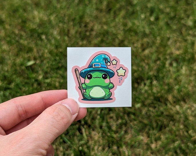 Cute Frog Wizard Sticker, Cute Wizard Sticker, Cute Frog Sticker,animal ...