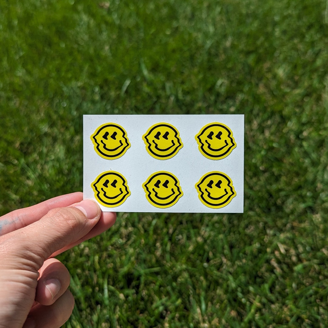 Trippy Smiley Face Waterproof Sticker Sheet 1" - Etsy