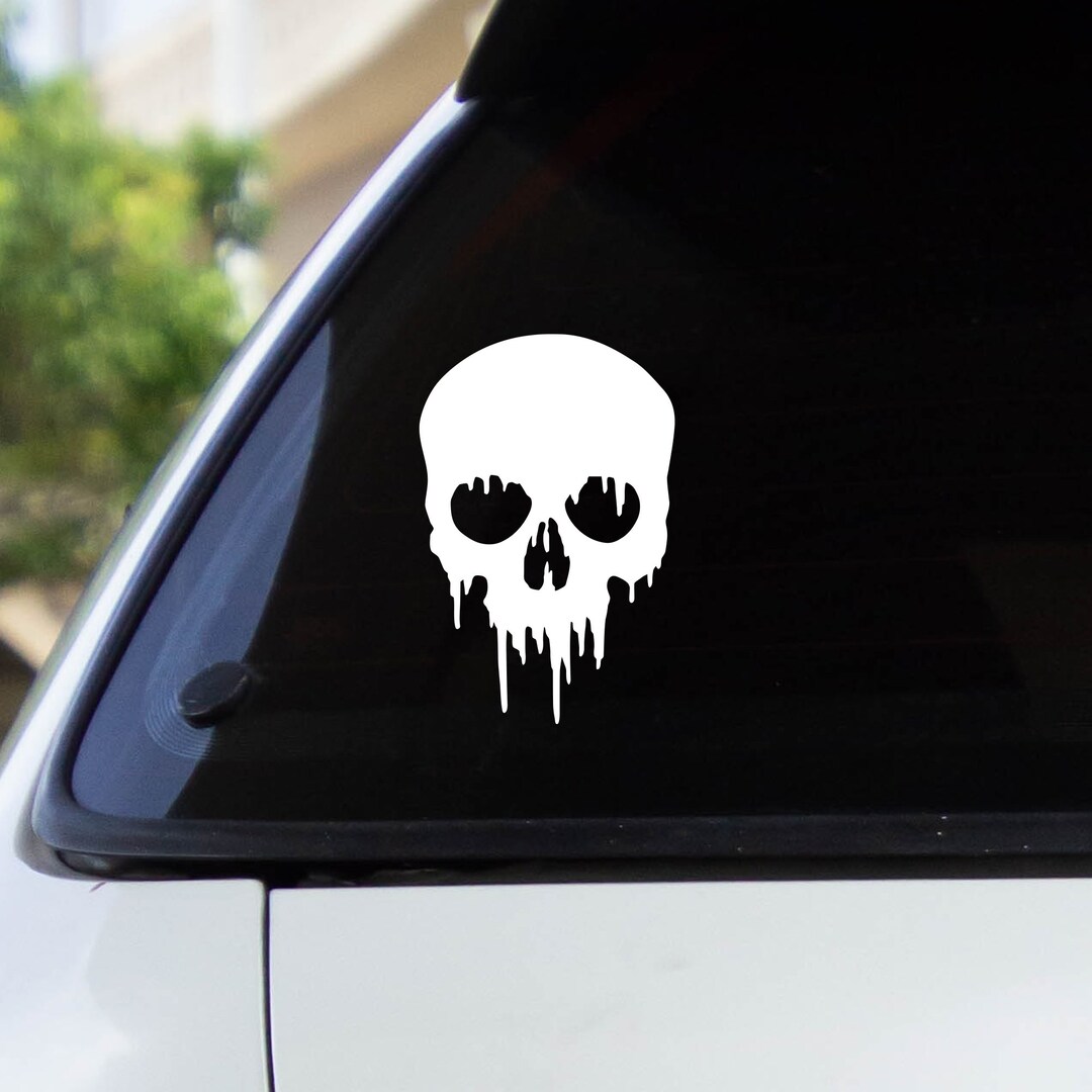 Dripping Skull Decal Sticker / Multiple Colors - Etsy