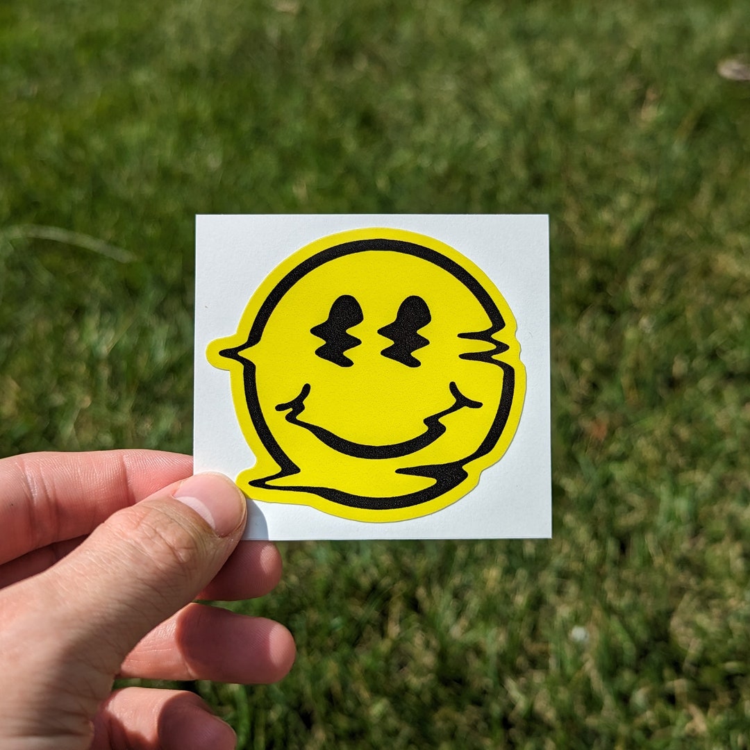 Trippy Smiley Face 2.75" Waterproof Sticker - Etsy