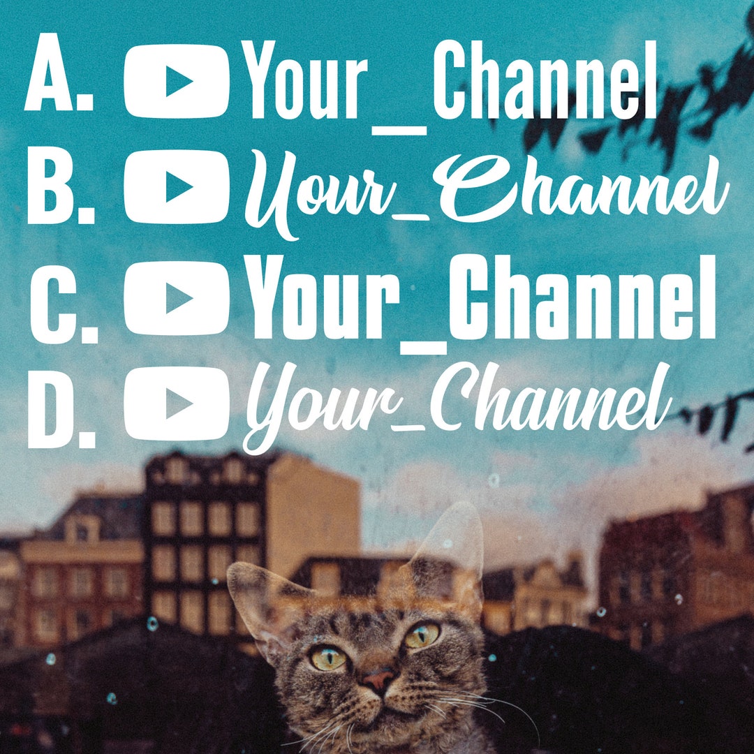Custom Youtube Channel Decal Sticker / Multiple Colors - Etsy
