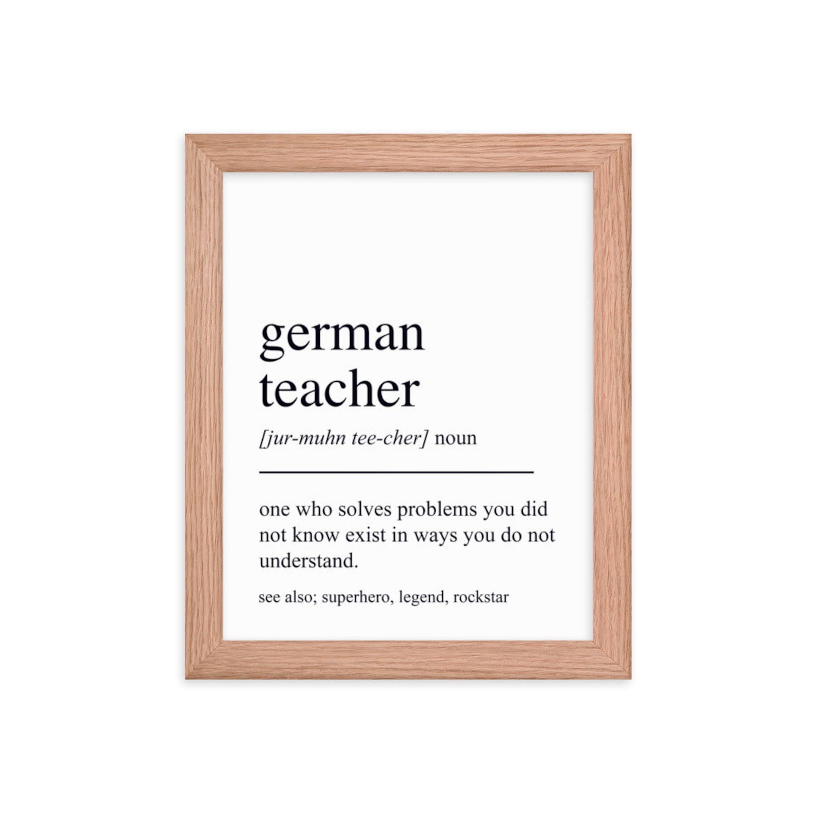 German Teacher Gift, German Teacher Wall Art, Gifts for German Teacher ...