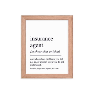 Insurance Agent Gift, Insurance Agent Wall Art, Gift for Insurance ...