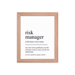 Risk Manager Gift, Risk Manager Wall Art, Gifts for Risk Manager, Risk ...