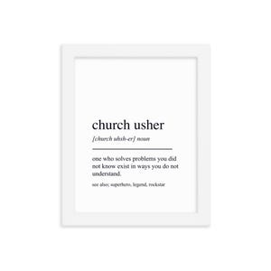 Church Usher Gift, Church Usher Wall Art, Gifts for Church Usher ...