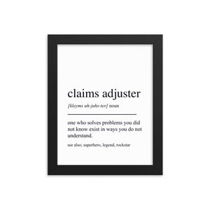 Claims Adjuster Gift, Claims Adjuster Wall Art, Gifts for Claims ...