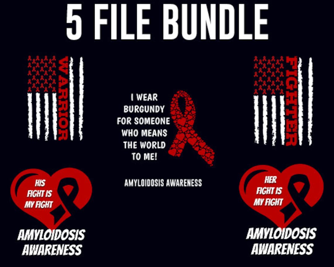 Amyloidosis Png Bundle, Amyloidosis Awareness Month Png, Burgundy ...