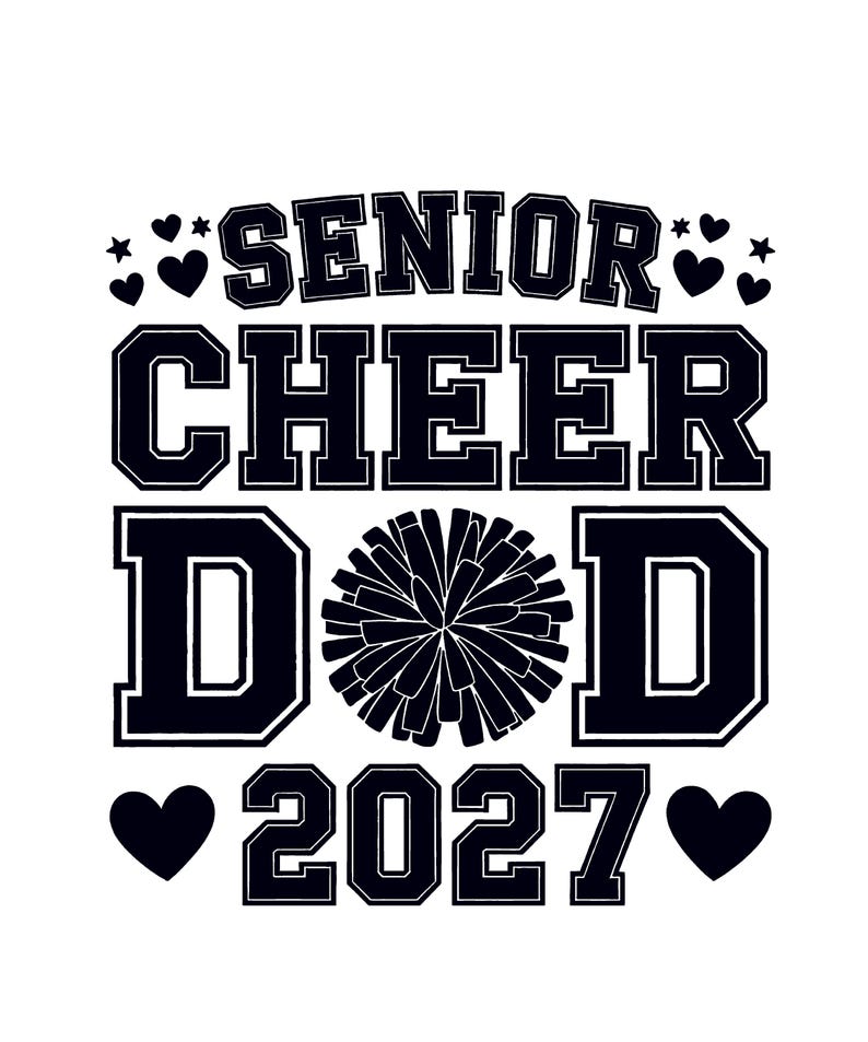 Senior Cheer Dad 2027 PNG | Pom Pom Cheer Sublimation Design ...