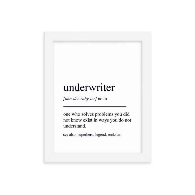 Underwriter Gift, Underwriter Wall Art, Gifts for Underwriter ...