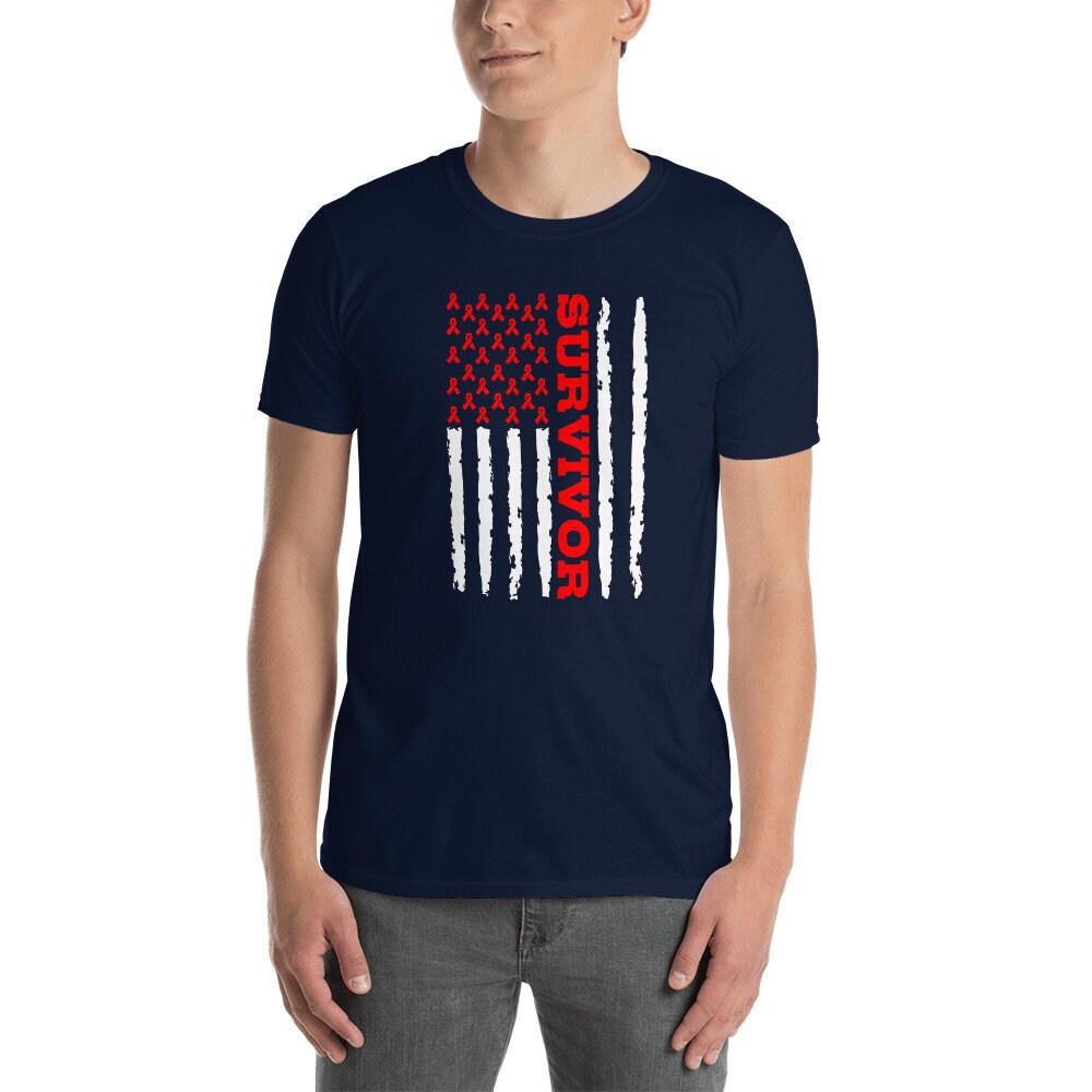 Stroke Shirt - Survivor Red Ribbon Flag - Etsy