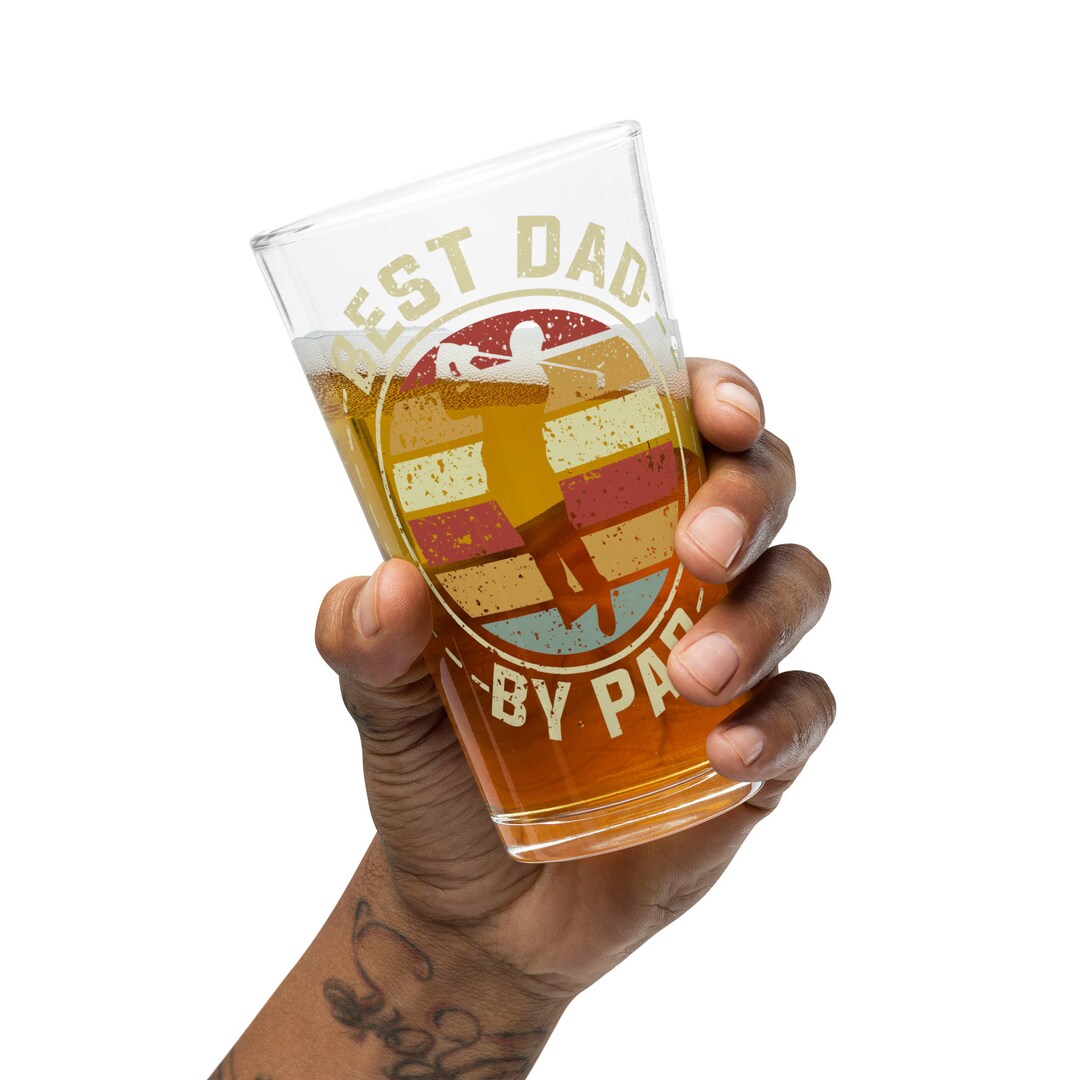 Best Dad by Par Golf Pint Glass, Beer Glass Dad, Fathers Day Beer Glass ...