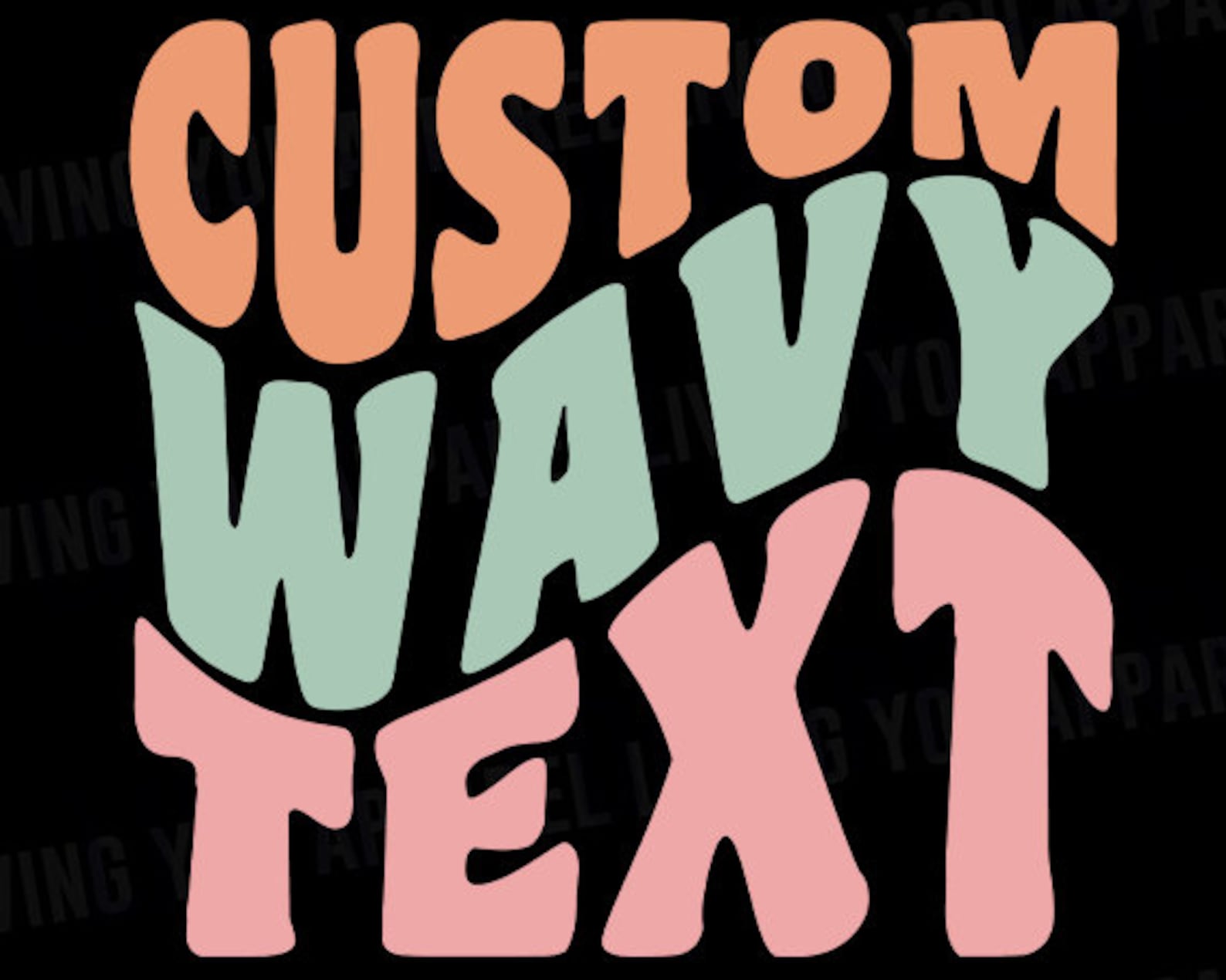 Wavy Text Png Custom Wavy Png Custom Wavy Text Retro Wavy - Etsy