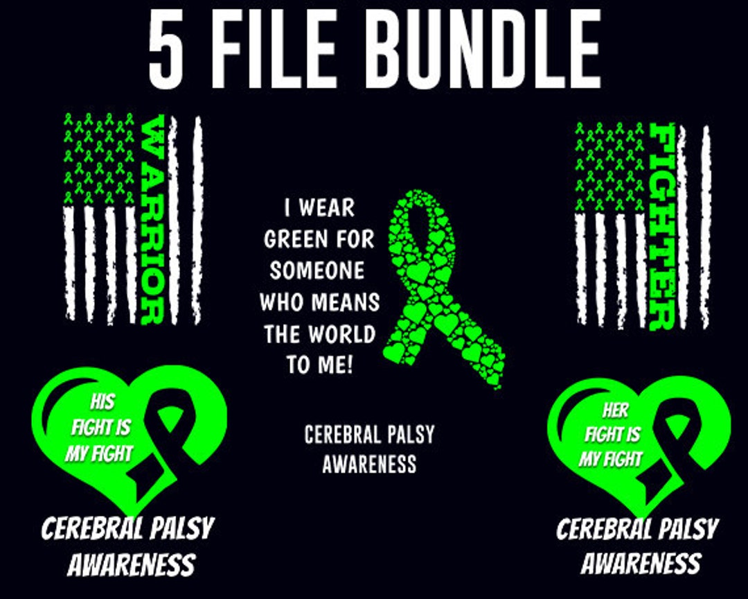 Cerebral Palsy Png Bundle, Cerebral Palsy Awareness Month, Green Ribbon ...
