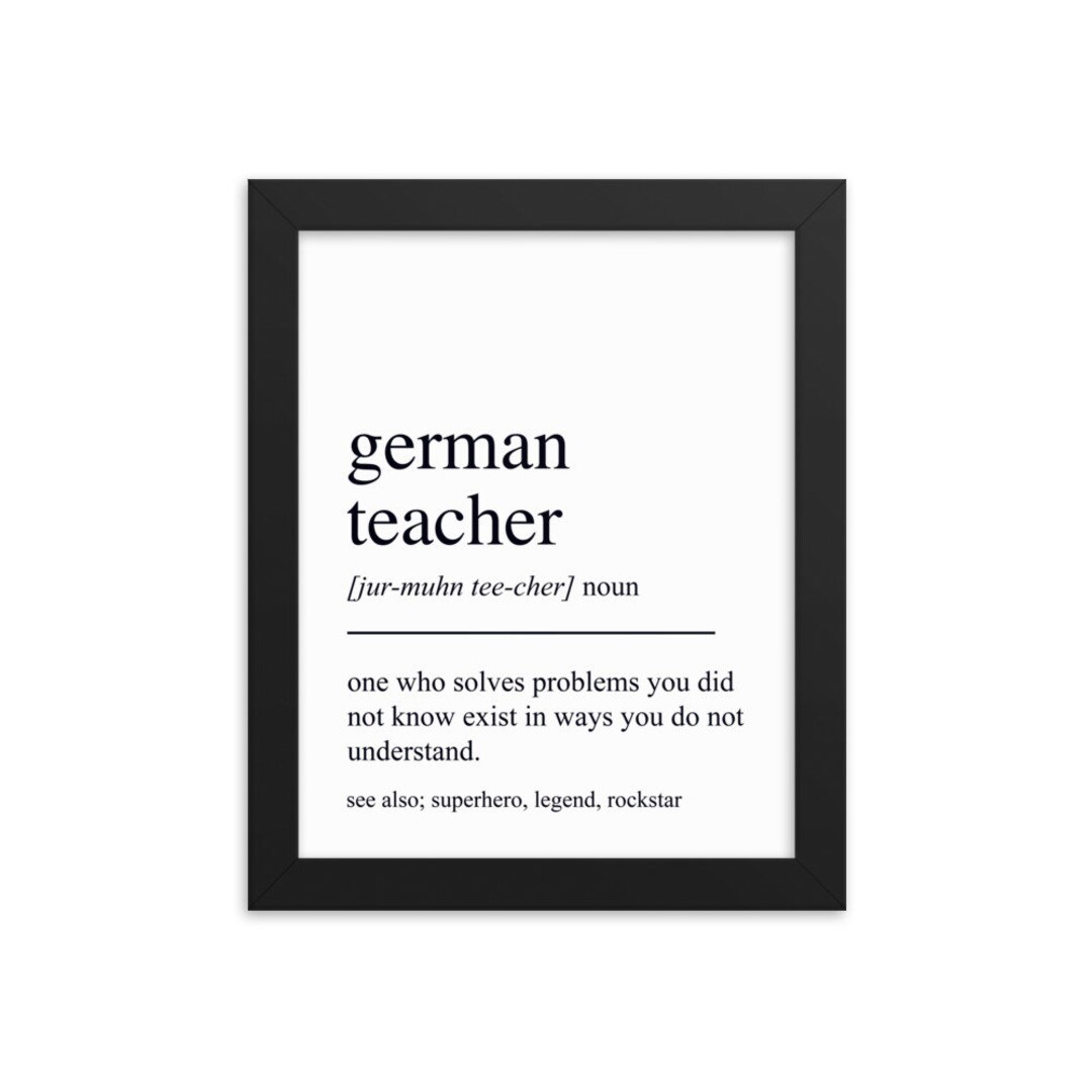 German Teacher Gift, German Teacher Wall Art, Gifts for German Teacher ...