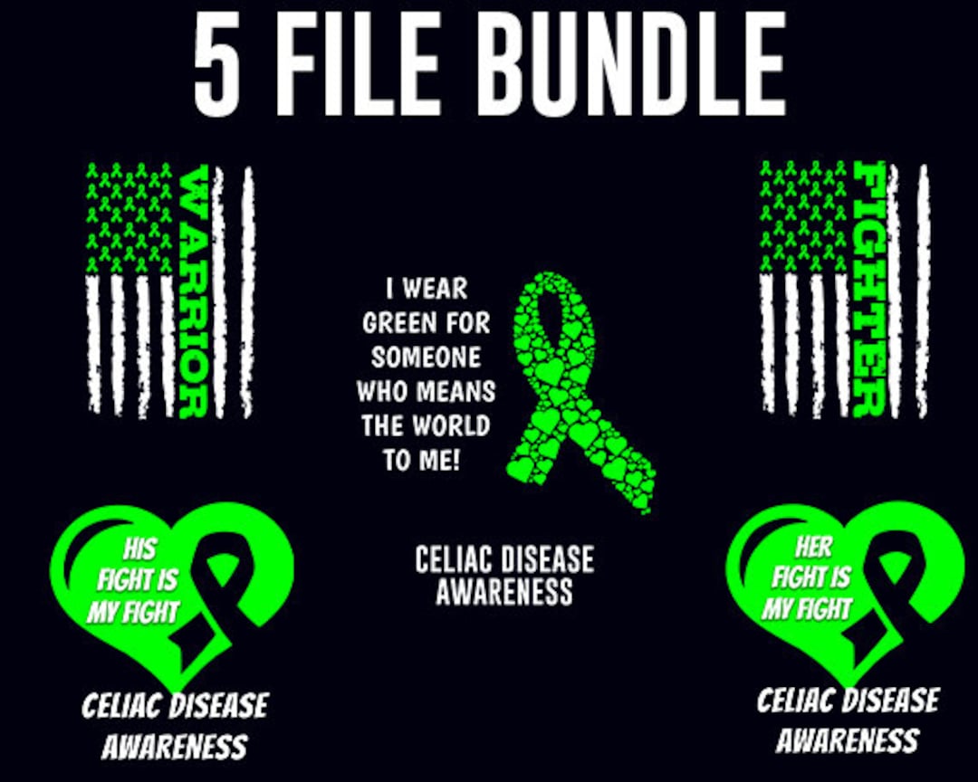 Celiac Disease Png Bundle , Celiac Disease Awareness, Green Ribbon ...