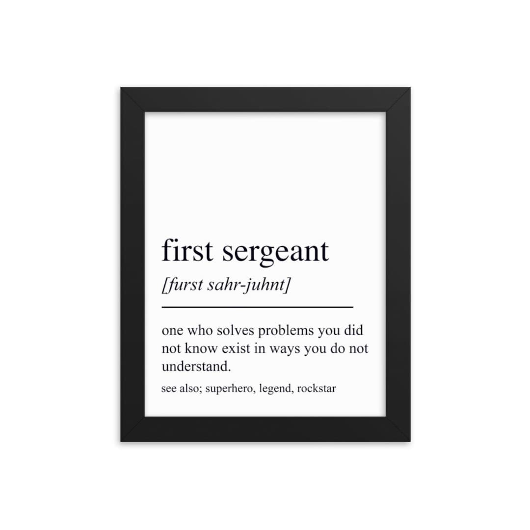 First Sergeant Gift, First Sergeant Wall Art, Gift for First Sergeant ...