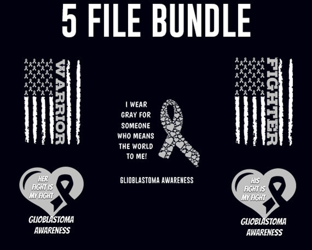 Glioblastoma Png Bundle, Glioblastoma Awareness, Grey Ribbon ...