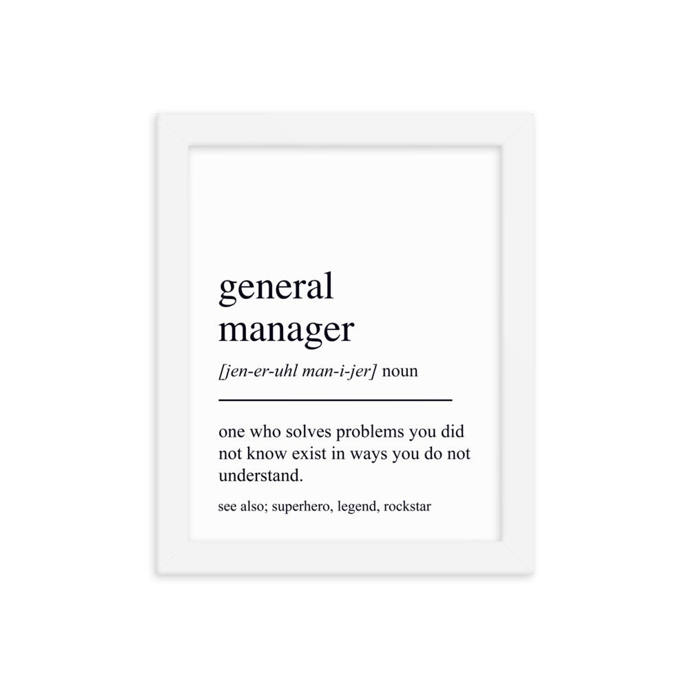 General Manager Gift, General Manager Wall Art, Gifts for General ...