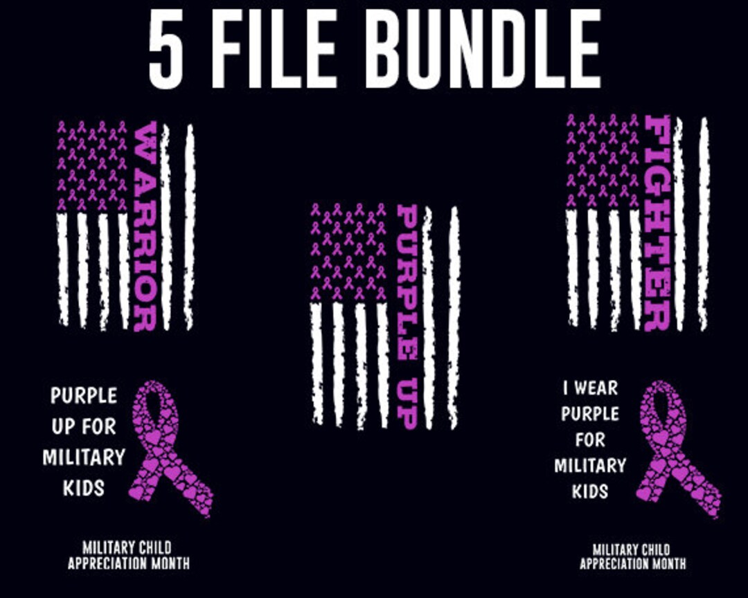 Purple up for Military Kids Png Bundle, Military Family, Military ...
