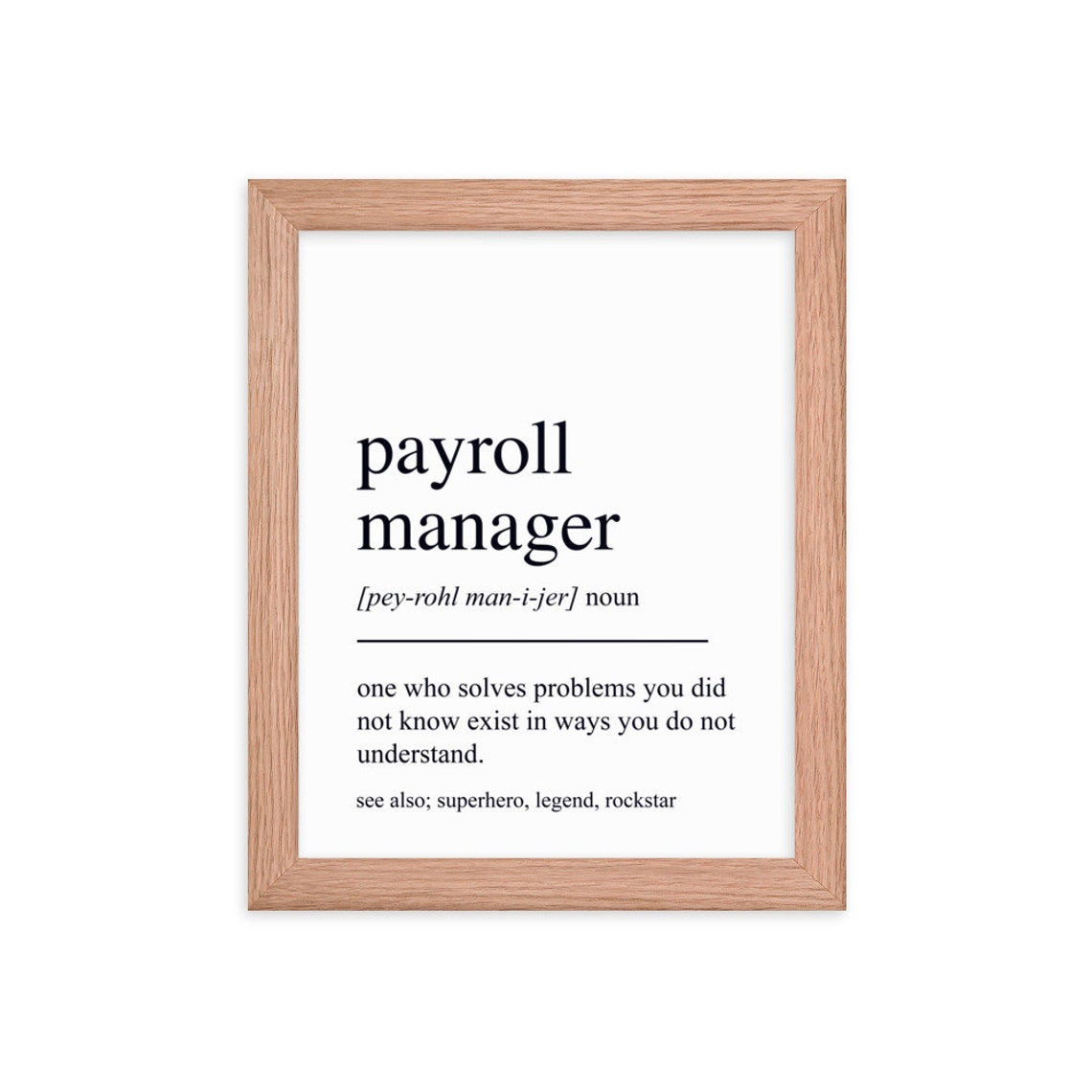 Payroll Manager Gift, Payroll Manager Wall Art, Gifts for Payroll ...