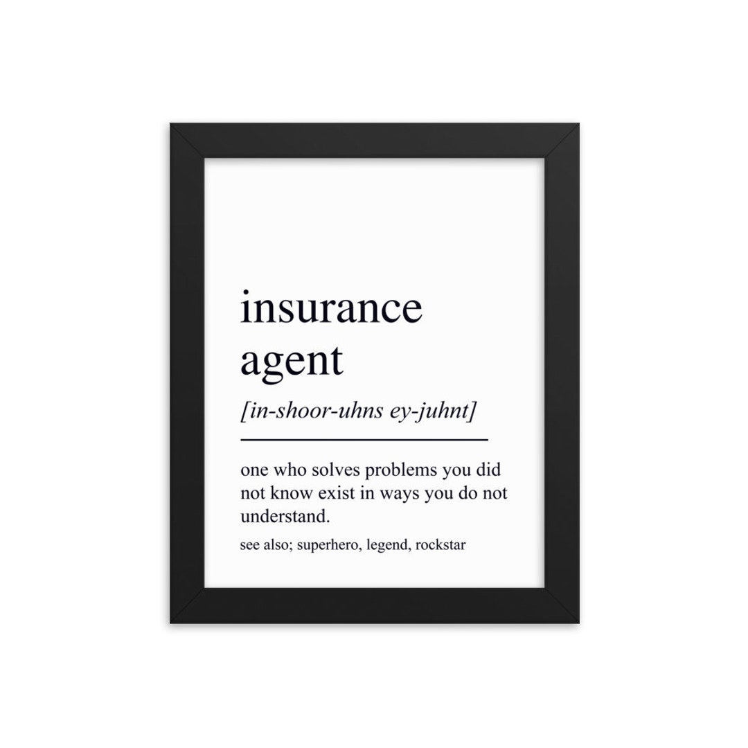 Insurance Agent Gift, Insurance Agent Wall Art, Gift for Insurance ...