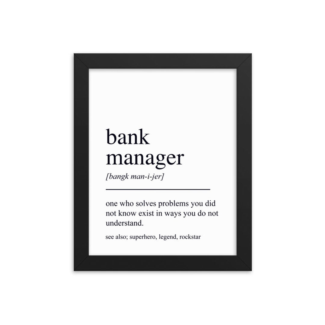 Bank Manager Gift, Bank Manager Wall Art, Gifts for Bank Manager, Bank ...