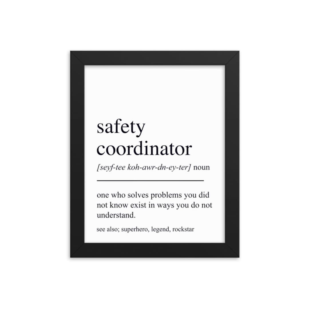 Safety Coordinator Gift, Safety Coordinator Wall Art, Gifts for Safety ...
