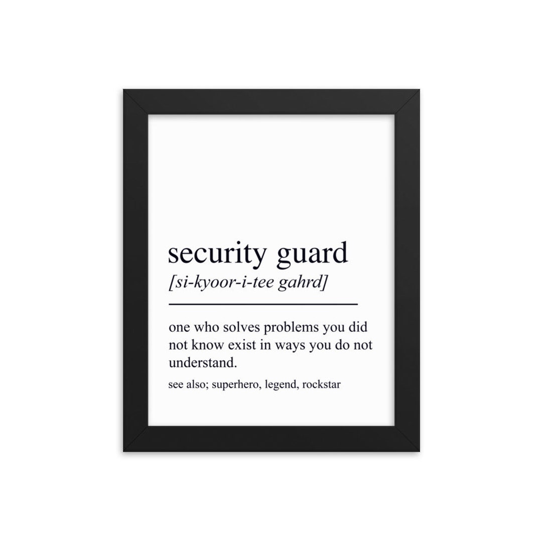 Security Guard Gift, Security Guard Wall Art, Gifts for Security Guard ...