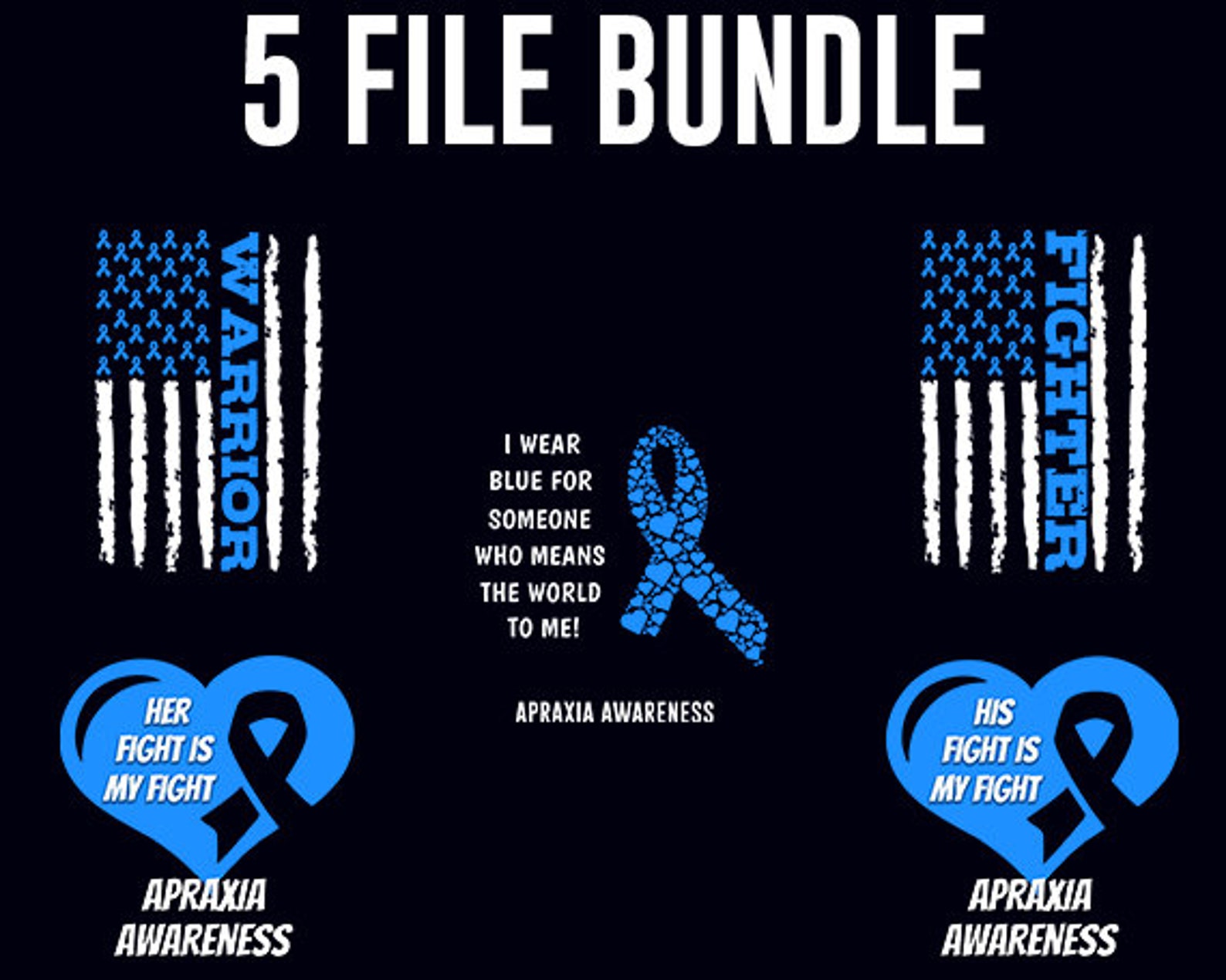 Apraxia Png Bundle, Apraxia Awareness, Blue Ribbon, Speech Therapy ...