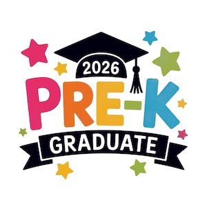 Pre-k Graduate 2026 Sublimation PNG – Colorful Preschool Graduation ...