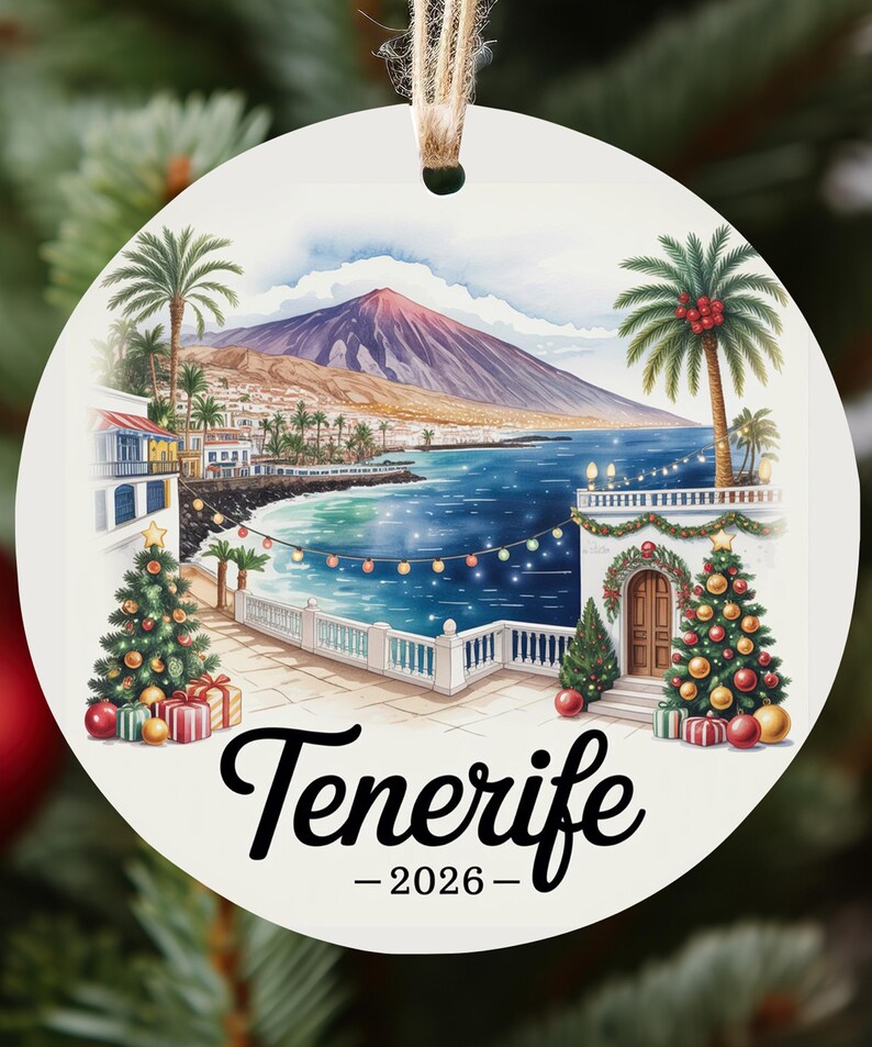 Tenerife Spain Christmas Ornament, Personalized Tenerife Xmas Ornament ...