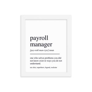 Payroll Manager Gift, Payroll Manager Wall Art, Gifts for Payroll ...