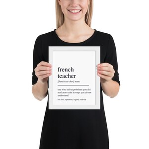 French Teacher Gift, French Teacher Wall Art, Gifts for French Teacher ...