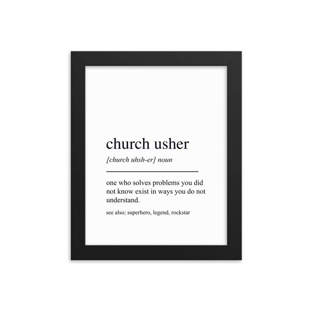 Church Usher Gift, Church Usher Wall Art, Gifts for Church Usher ...